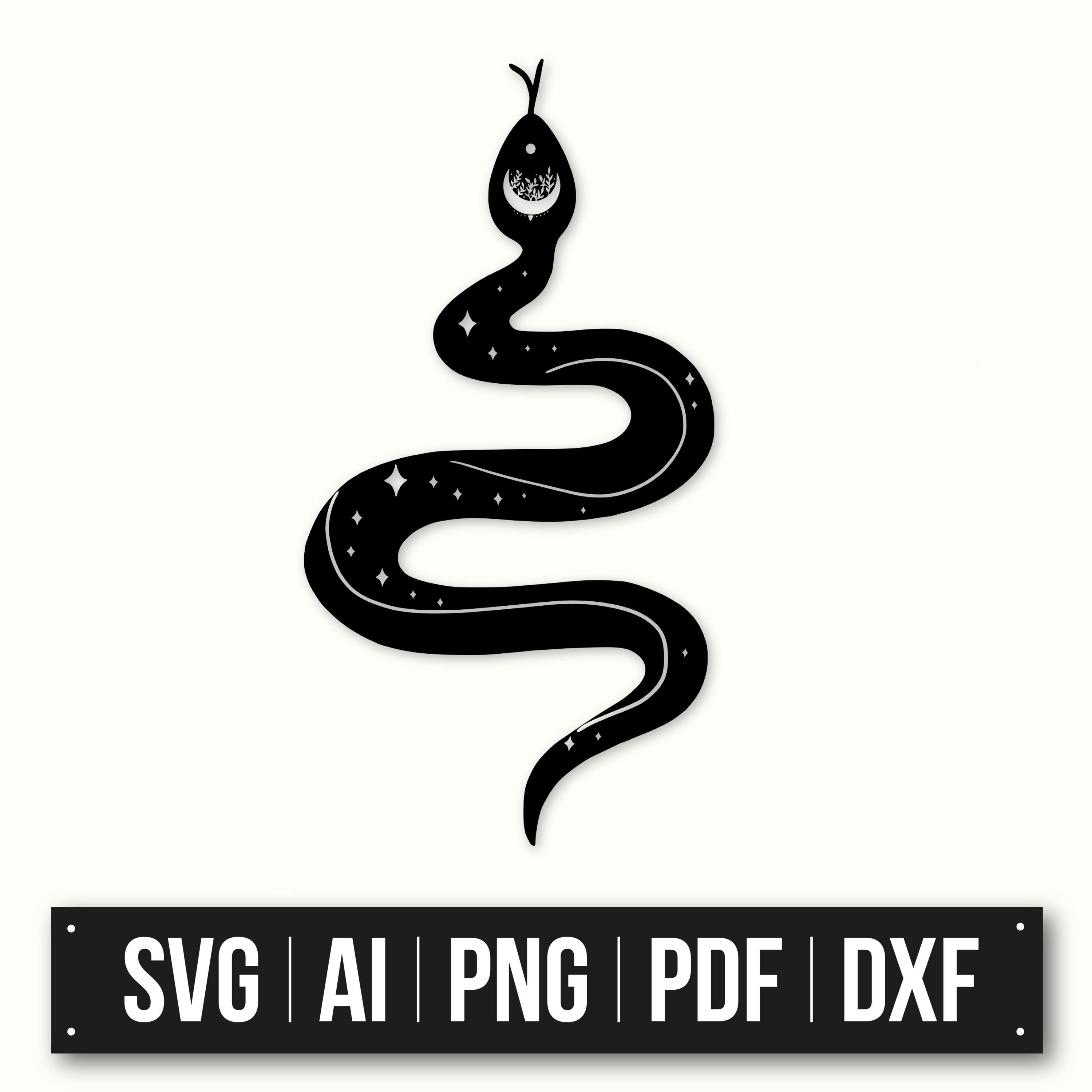 Celestial Snake Svg | Mystical Snake Cut File | Serpent Clipart for ...