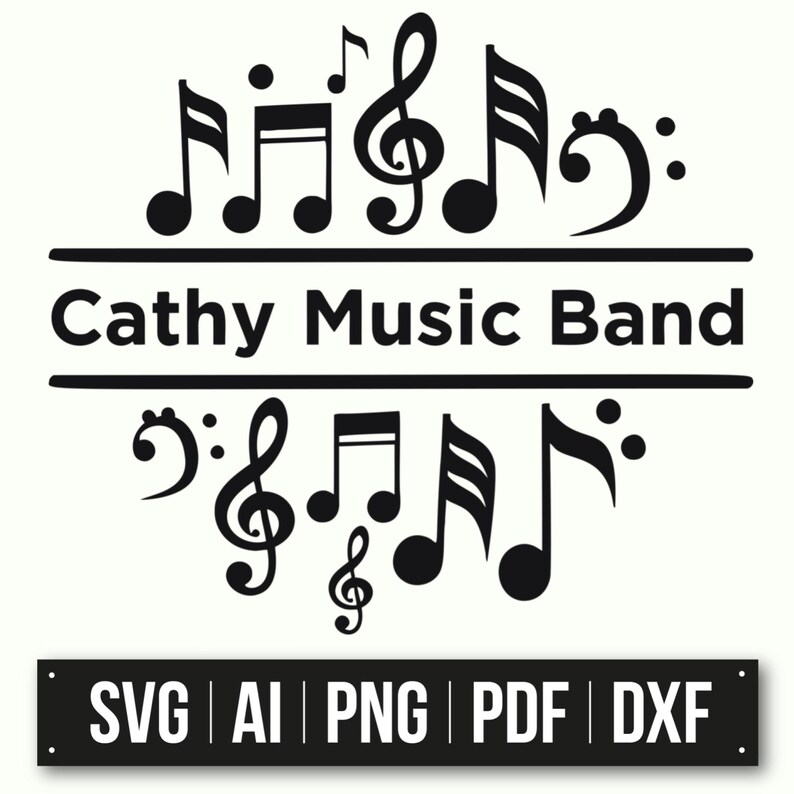Cathy Music Band Logo Design | Music Notes Clipart | Band Merchandise ...