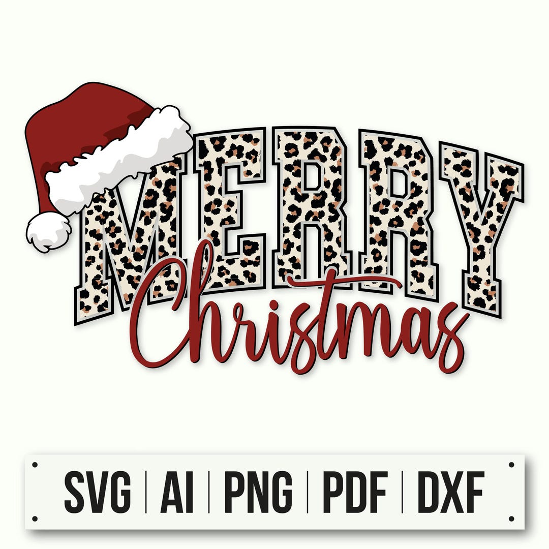 Merry Christmas Leopard Print SVG| Christmas Season PNG| Christmas ...