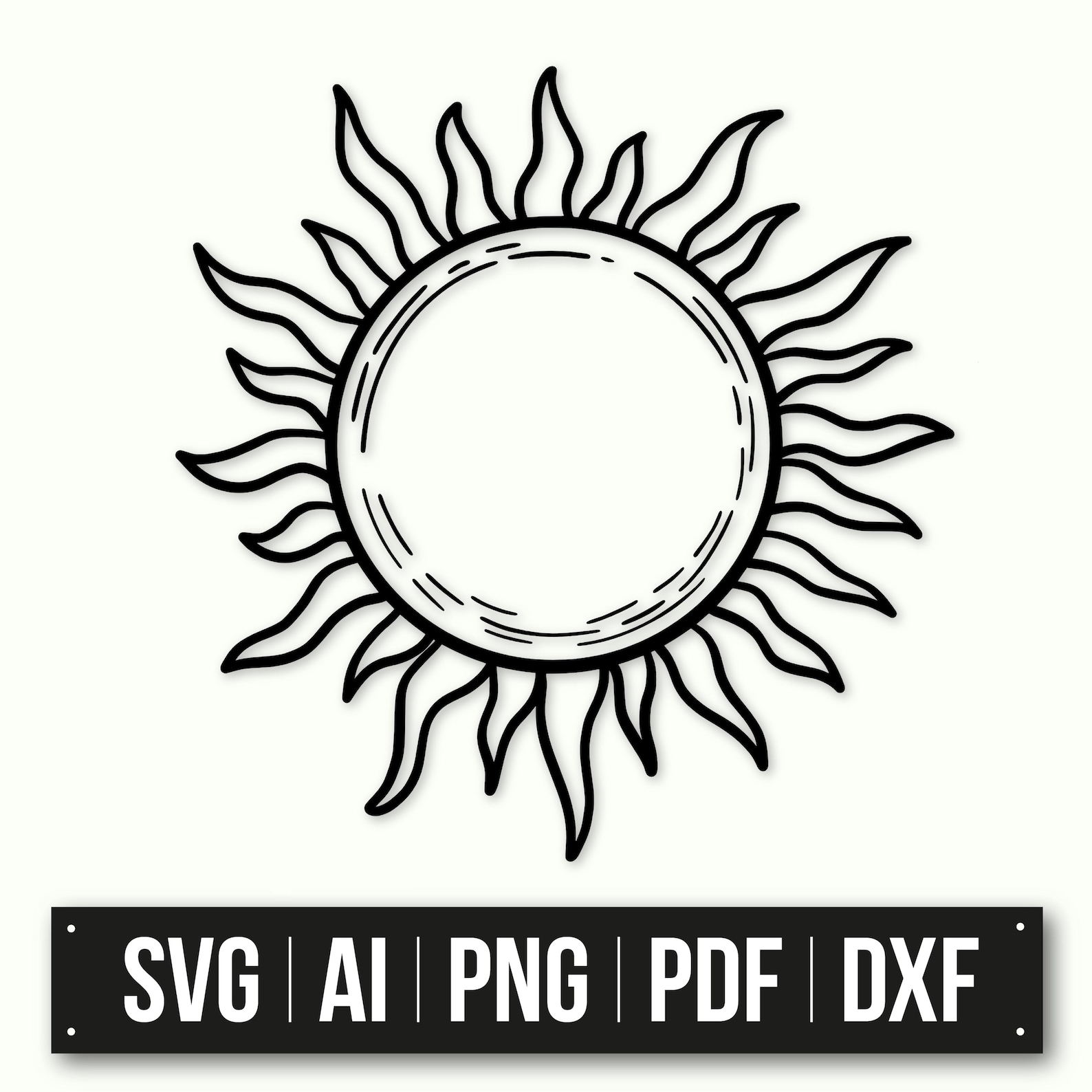 Sun Line Art SVG | Instant Download | Silhouette Clipart Sun | Line Art ...