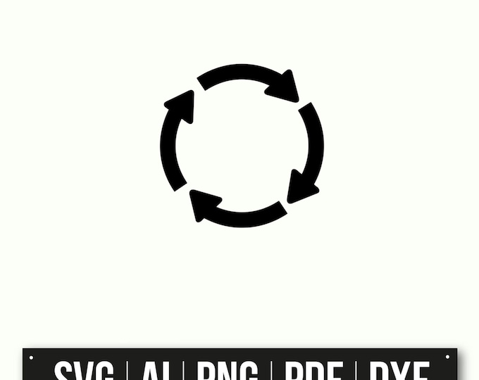 Arrow in Circle Svg File for Cricut, Two Arrows Outline Cut File, Hand ...