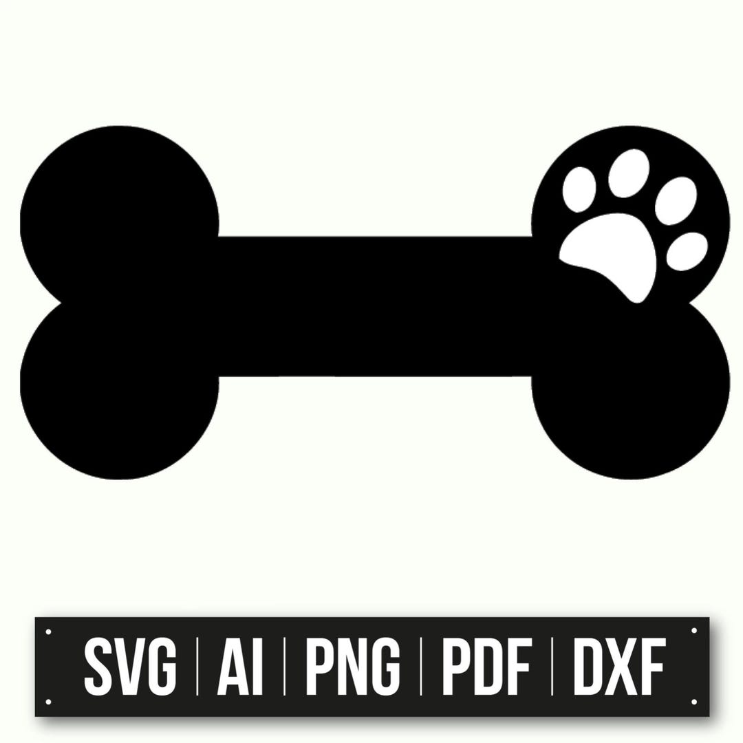 Dog Bone With Paw Print | Pet Graphic Design | Silhouette Cut File ...