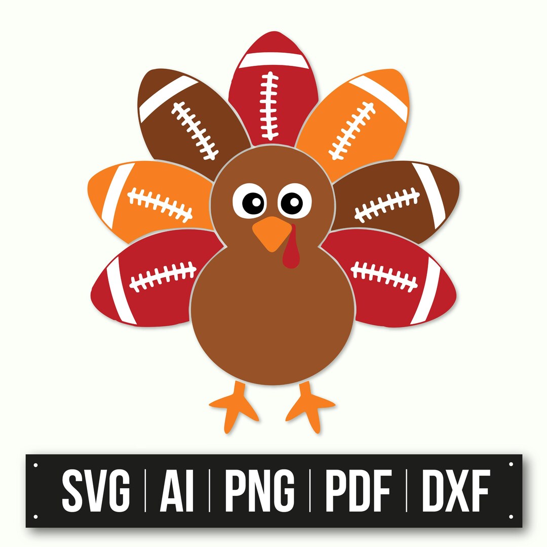 Turkey Football SVG | Instant Download | Thanksgiving Turkey Design ...