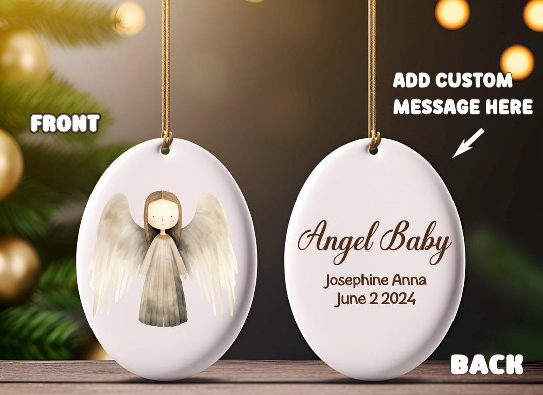 Angel Baby Ornament. Rainbow Baby. Angel Child. Add Name, DOB on Back ...