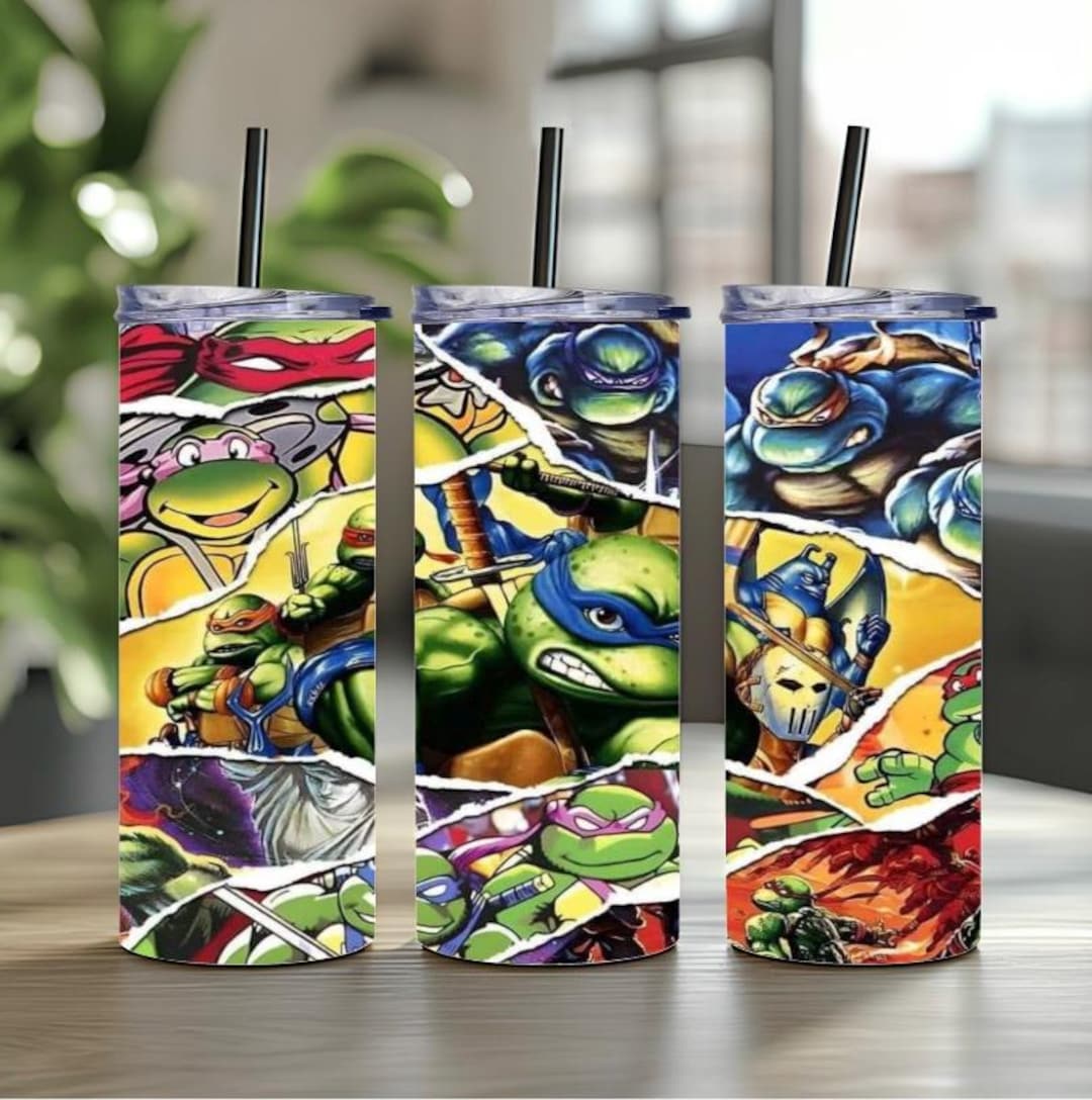 Teenage Mutant Ninja Turtles. 20 Oz Skinny Tumbler. 80s-90s Nostalgia ...