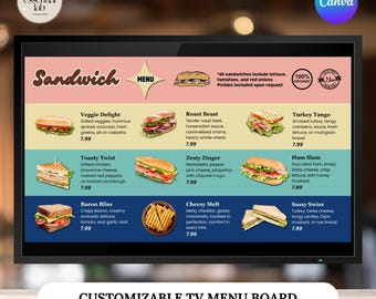 Digital TV Menu Board for Restaurant Burgers Food USB Fully Editable ...