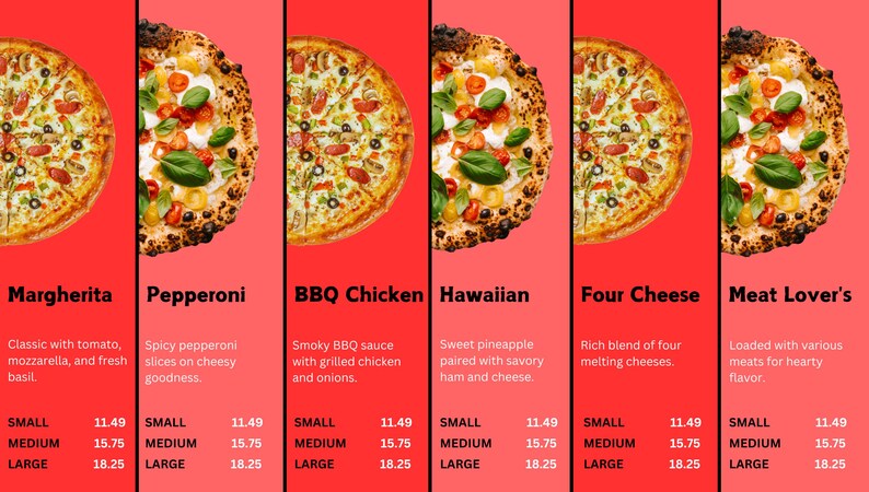 Digital TV Menu Board for Restaurant Pizza Food USB Fully Editable and ...