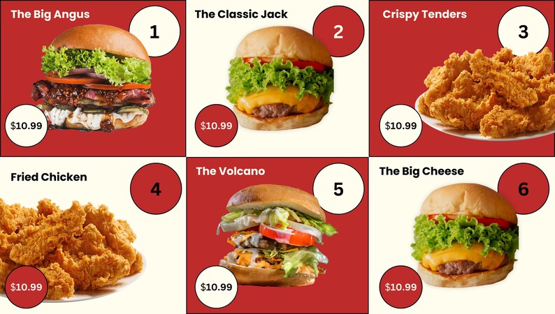 Digital TV Menu Board for Restaurant Burgers Food USB Fully Editable ...