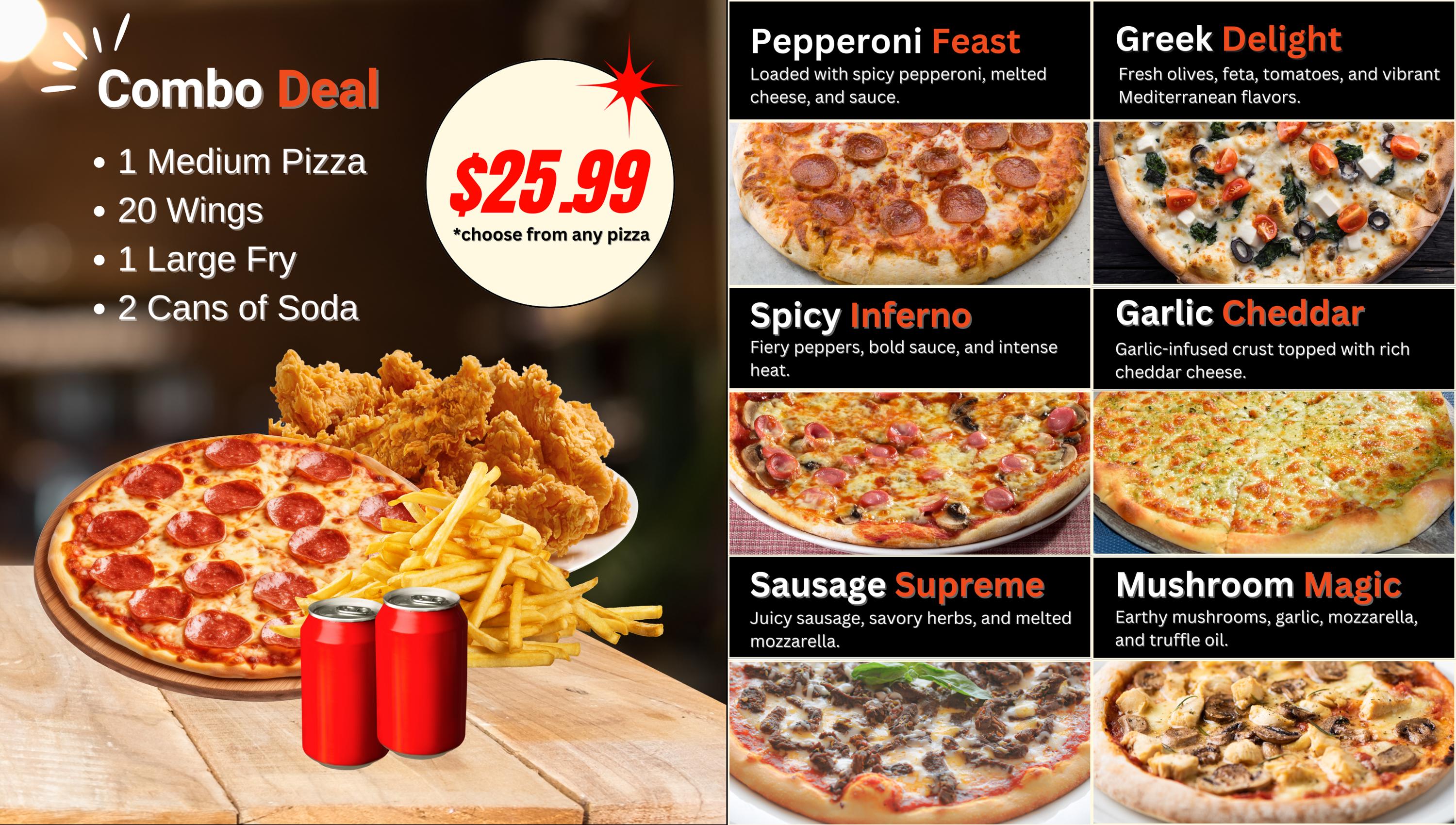 Digital TV Menu Board for Restaurant Pizza Food USB Fully Editable and ...