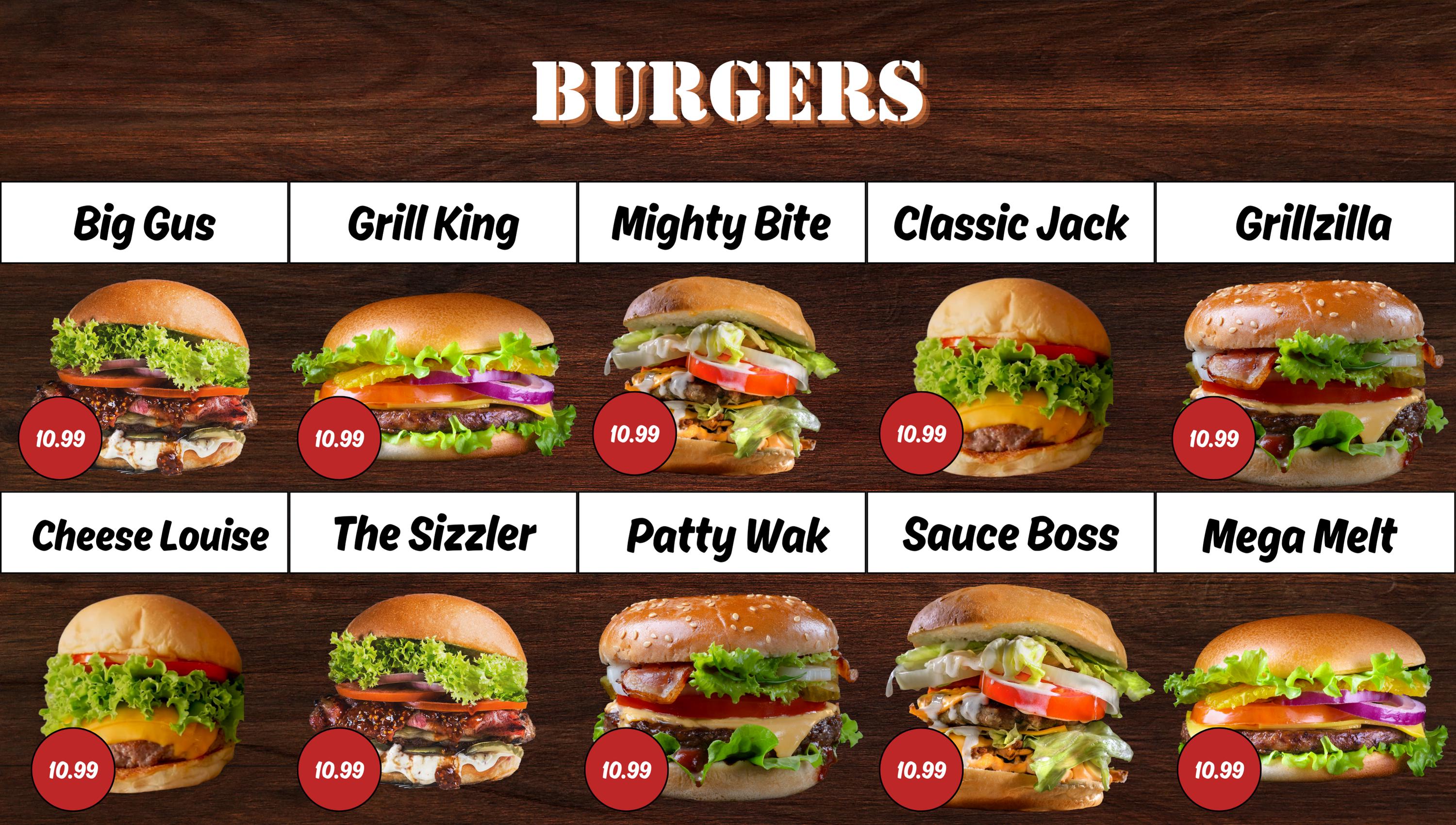 Digital TV Menu Board for Restaurant Burgers Food USB Fully Editable ...