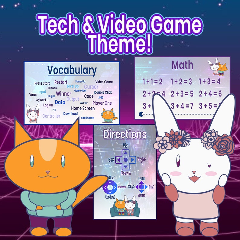STEM Classroom Poster Bundle Video Game Theme for Playroom ...