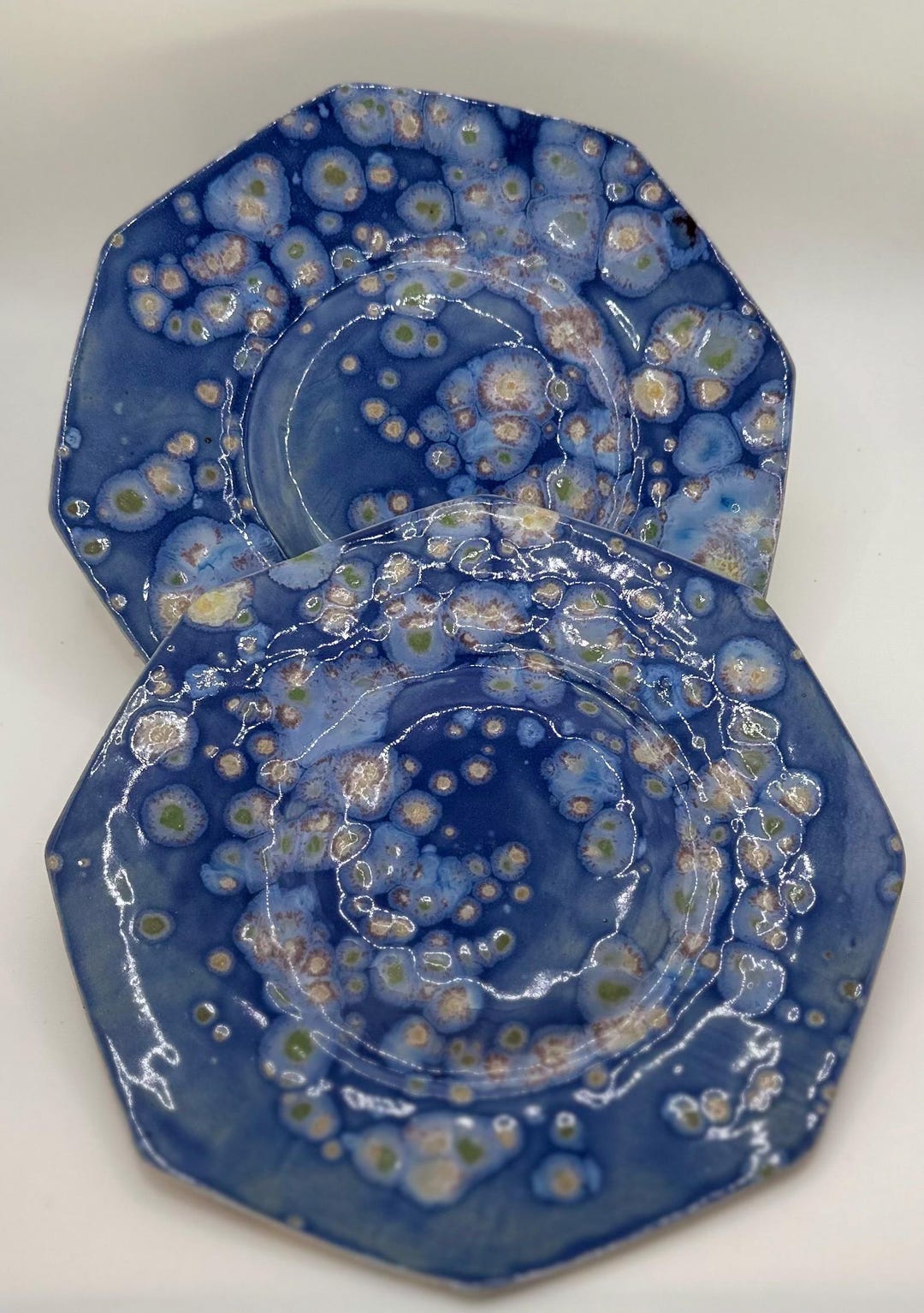 Blue Octagon Plates - Etsy