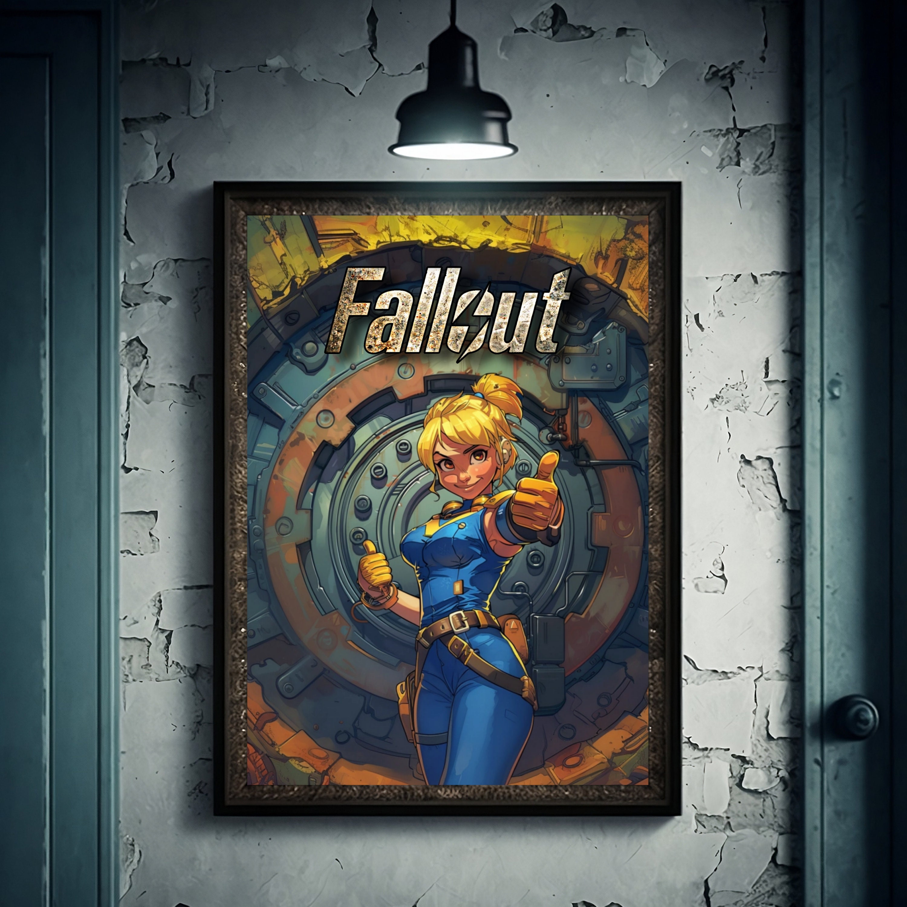 Fallout Vault Girl Cartoon Poster Geeky Gamer Gift Idea - Etsy