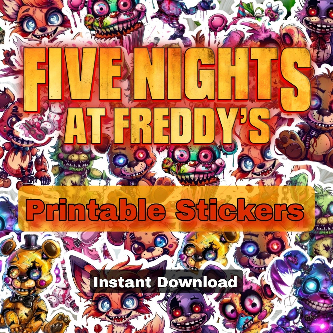 Five Nights at Freddy's Printable Stickers PNG Digital Download and ...