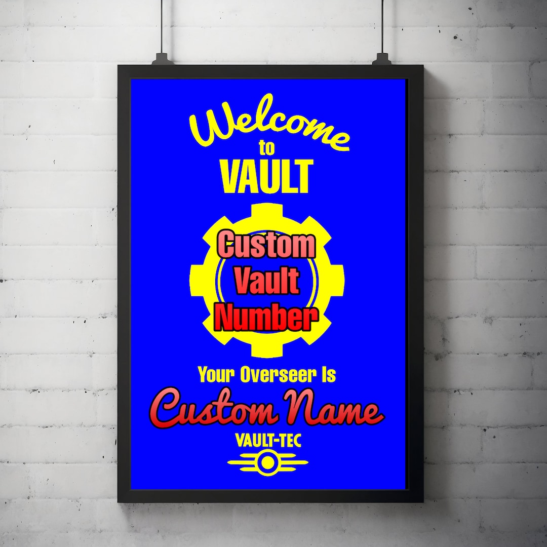 Personalized Fallout Vault Poster With Custom Name and Vault Number - Etsy
