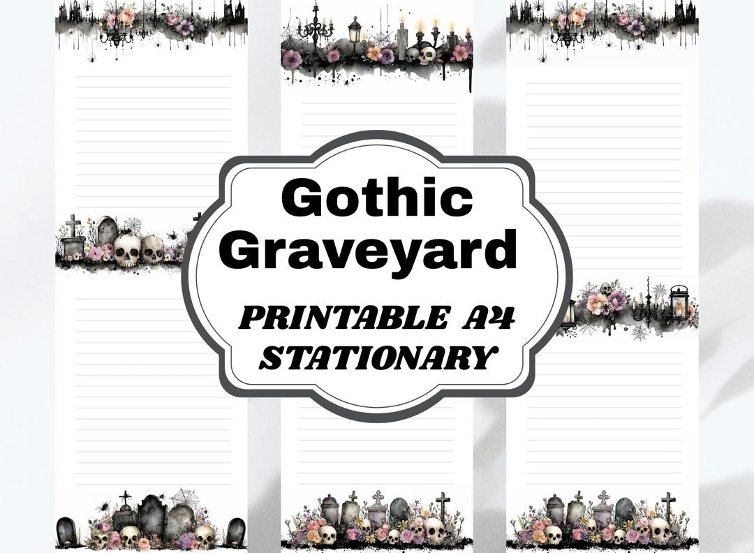 Halloween Gothic Stationery Set – 7 Printable Designs, Digital Download ...