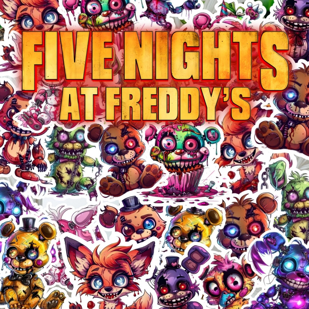 Five Nights at Freddy's Printable Stickers PNG Digital Download and ...