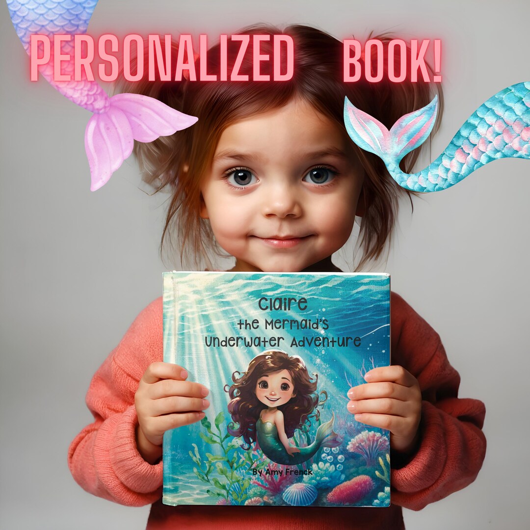 Personalized Children’s Book Mermaid's Brown Hair Underwater Adventure ...