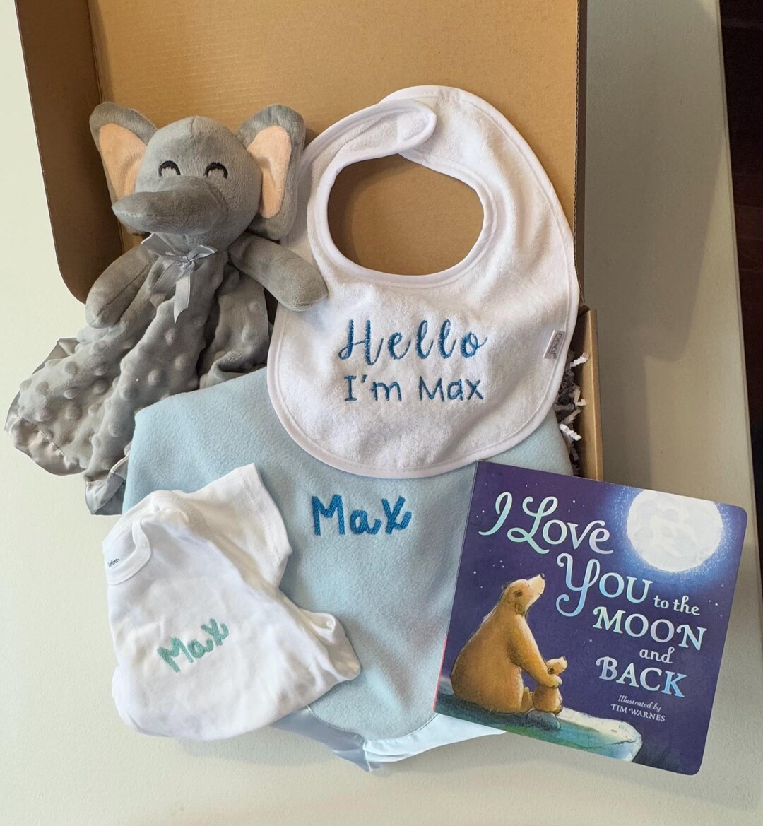 Personalized Baby Box of Gifts, Baby Gift Bundle, Baby Arrival Gifts ...
