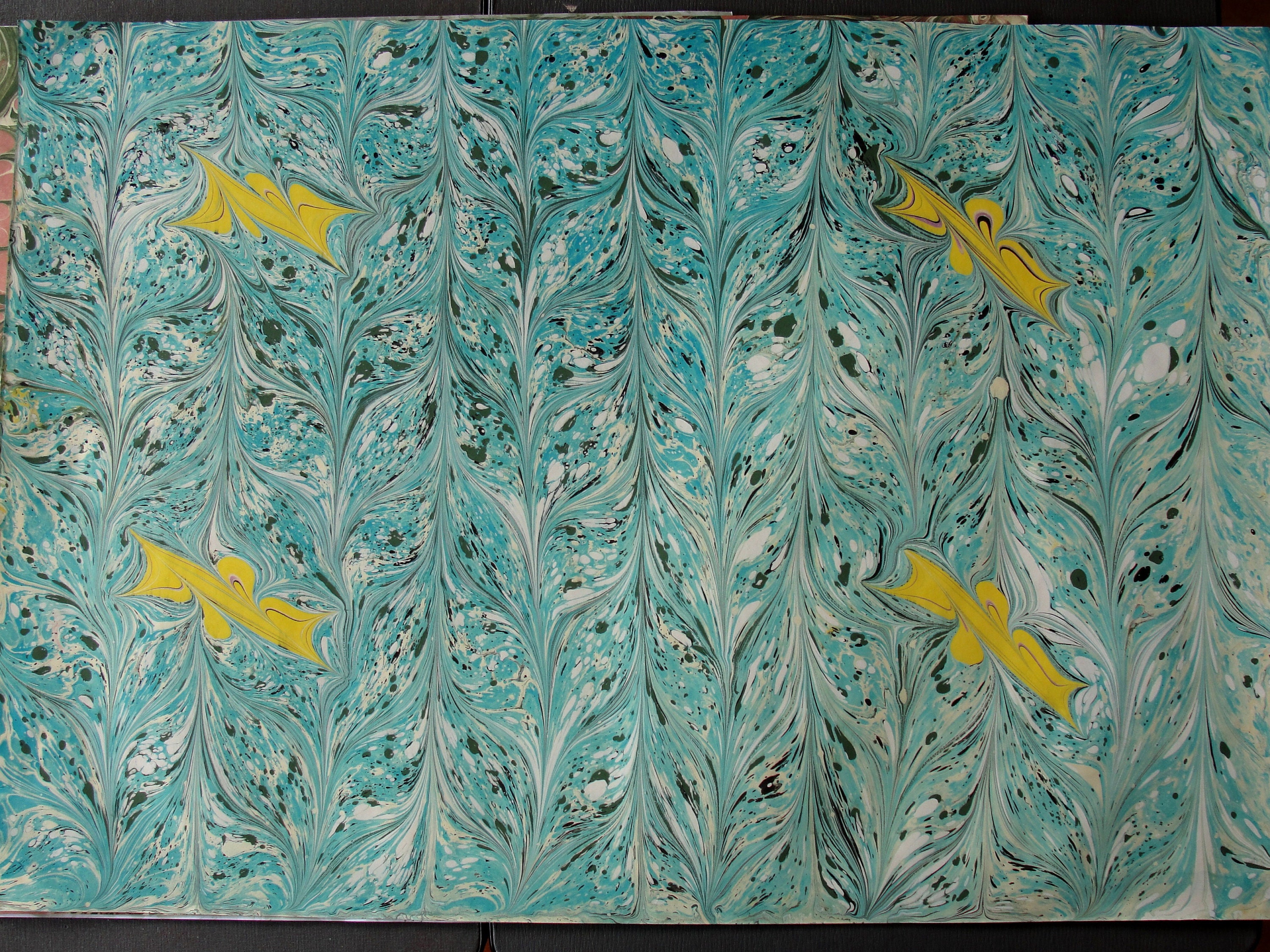 Hand Marbled Paper, Ebru Paper, Turkish Marbled Paper, Bookbinding ...