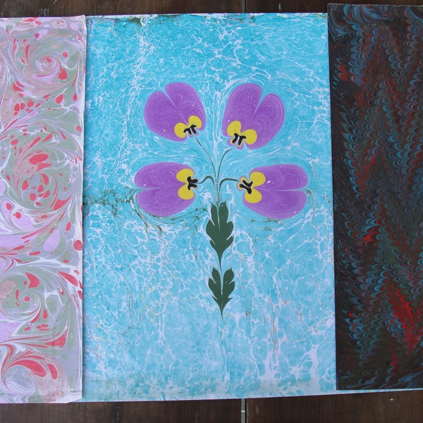 Hand Marbled Paper - Etsy
