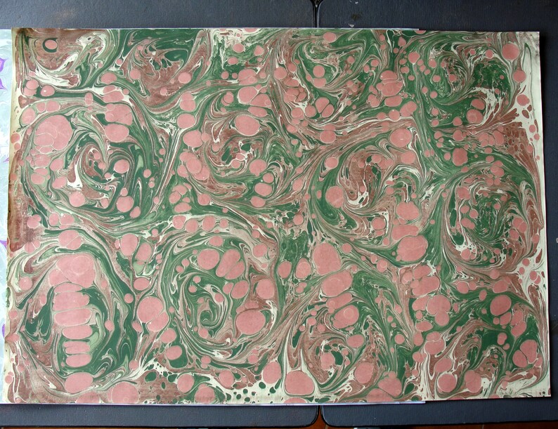 Hand Marbled Paper, Ebru Paper, Turkish Marbled Paper, Bookbinding ...