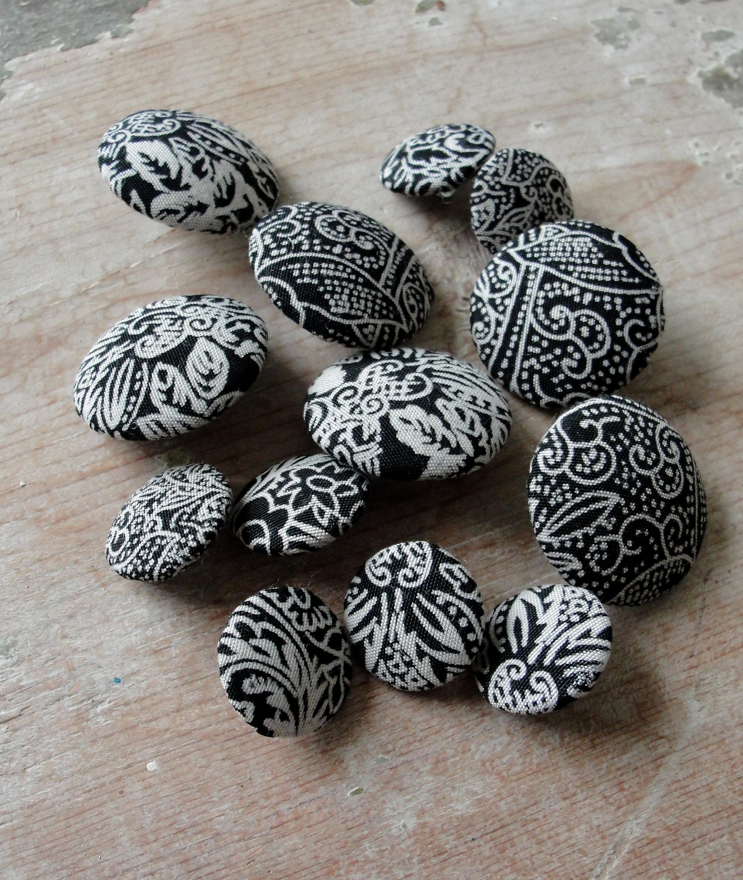 Fabric Covered Buttons Cotton 13pc - Etsy