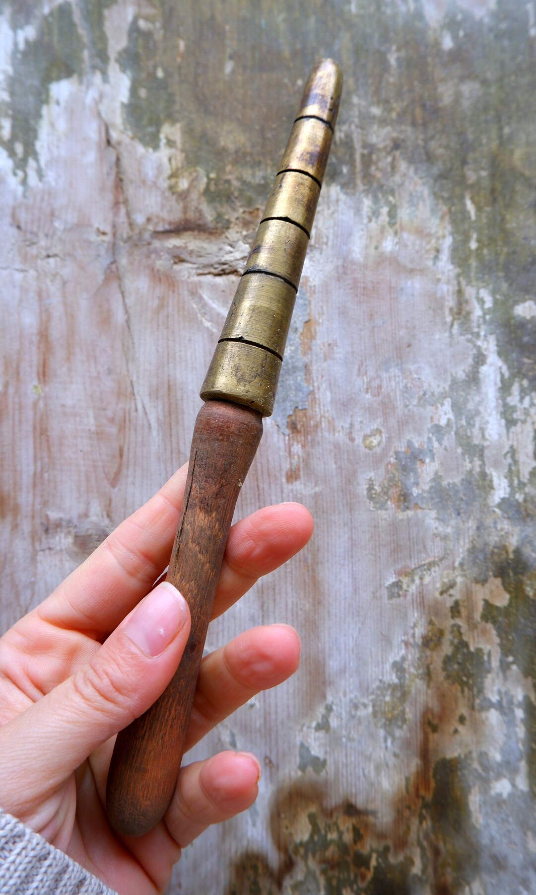 Vintage Brass Ring Mandrel Jewelry Making Tool, Primitve Mandrel Made ...