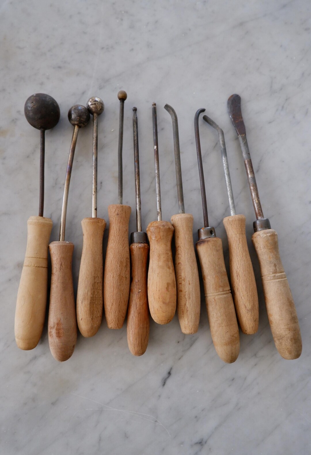 Vintage Millinery Flower Making Tool Set, Brass & Wood - Etsy