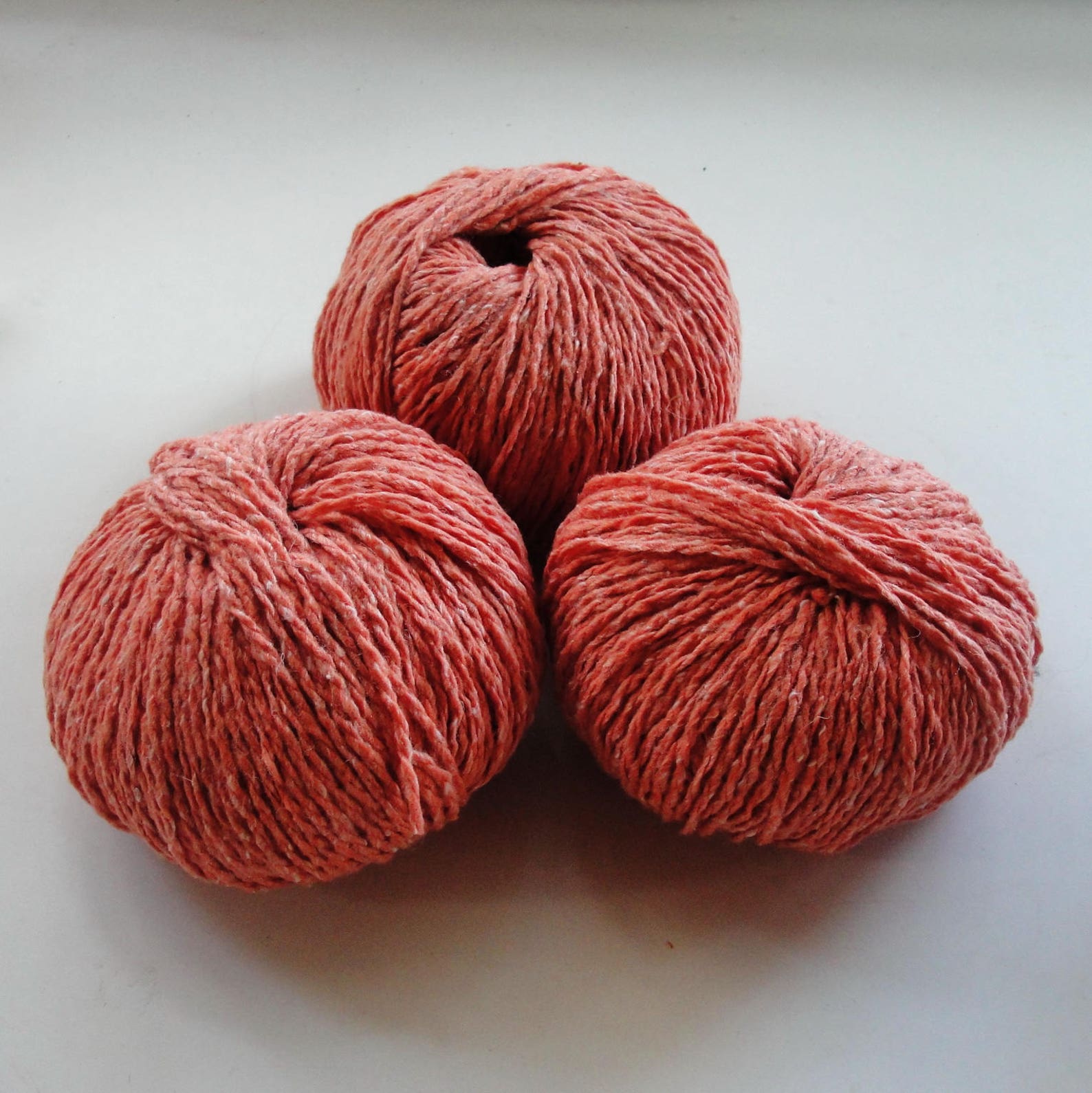 6 Balls of Yarn, 3 of Cotton and Linen Mix Yarn, 3 Acrylic, Worsted ...