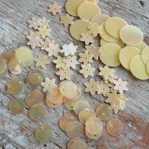 Vintage Cream Flower and Round Sequins 370pc - Etsy