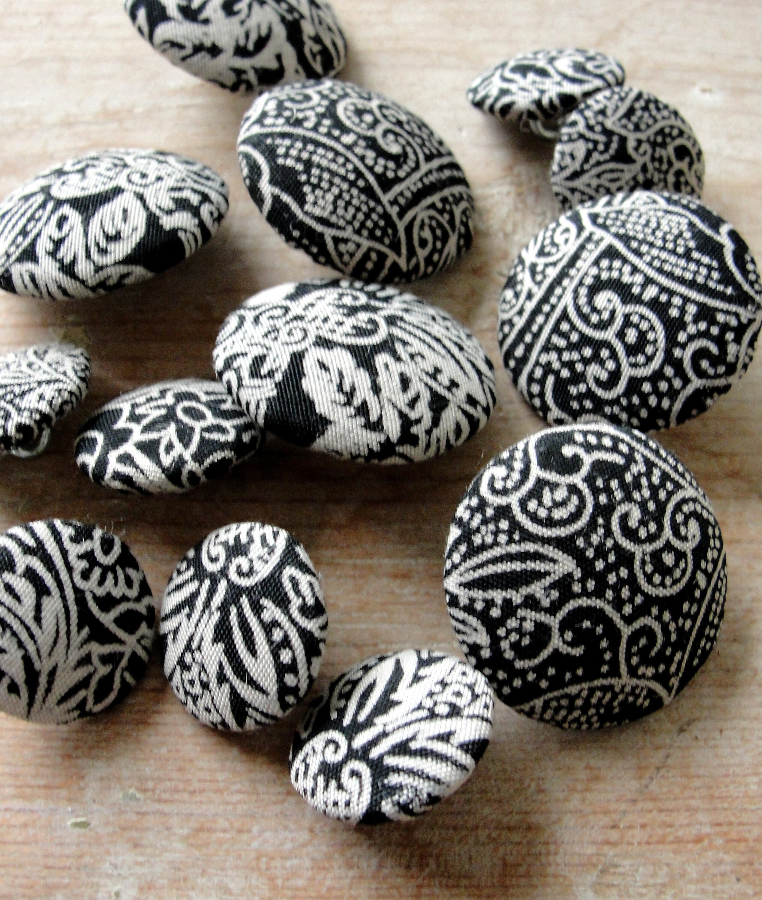Fabric Covered Buttons Cotton 13pc - Etsy