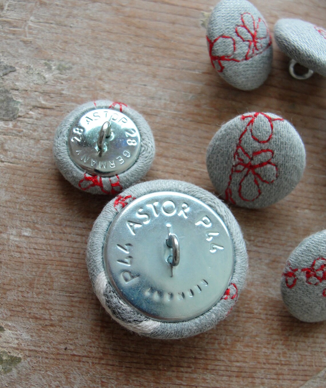 Fabric Covered Buttons Vintage Embroidered Cotton Ticking - Etsy