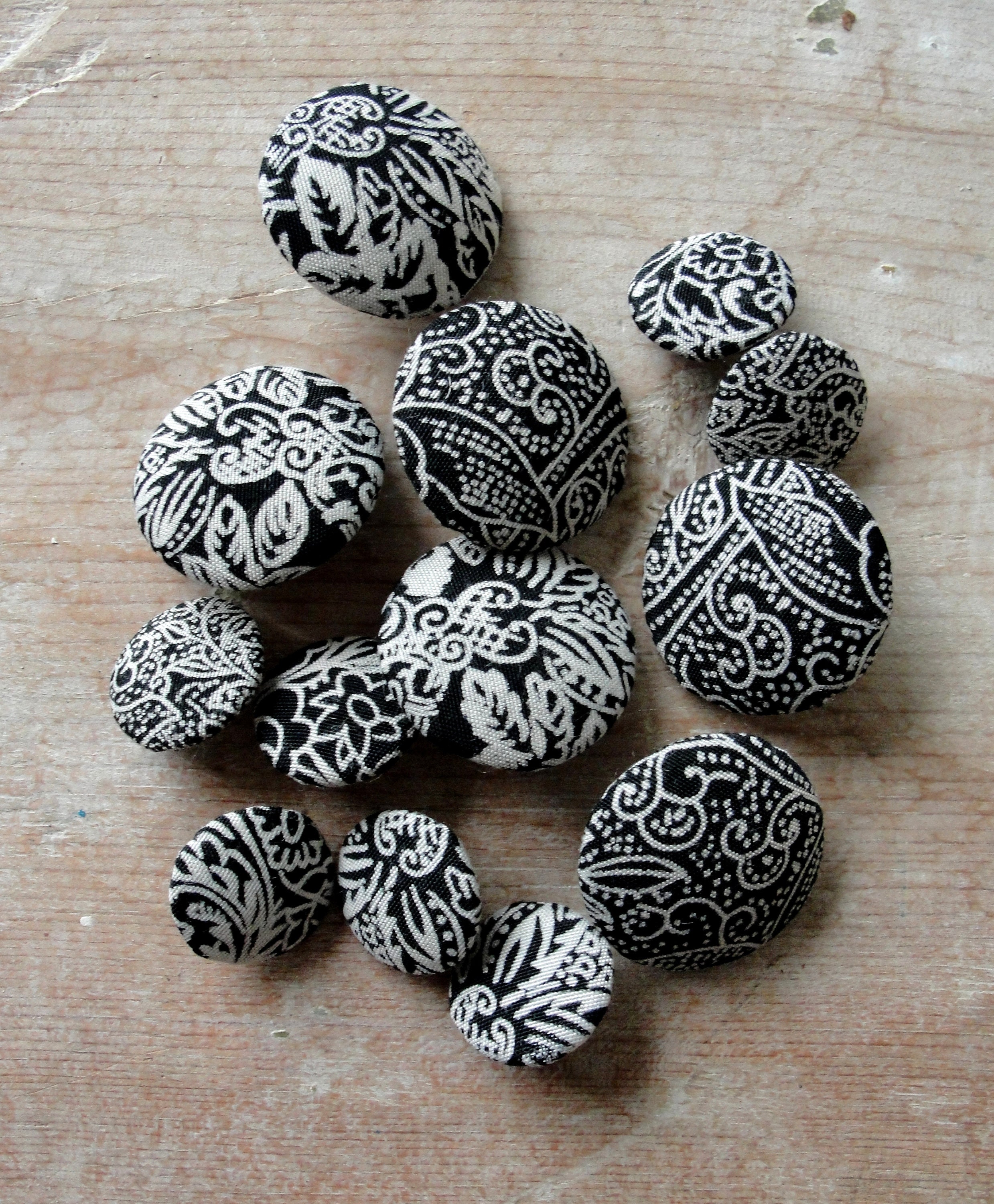 Fabric Covered Buttons Cotton 13pc - Etsy
