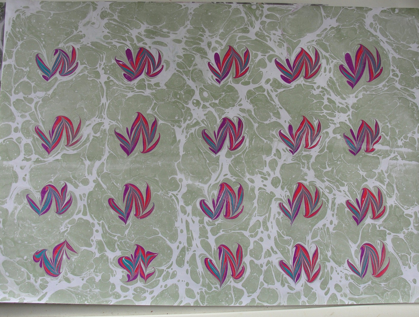 Hand Marbled Paper, Ebru Paper, Turkish Marbled Paper, Bookbinding ...