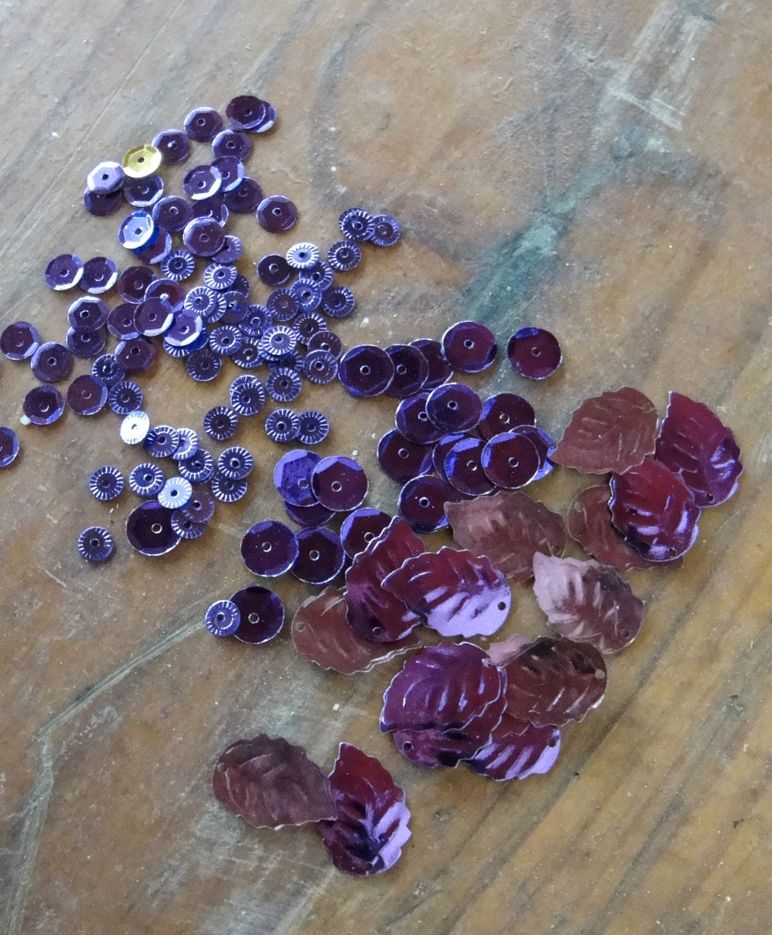 Vintage Leaf and Round Sequins Purple Color 1110 Pc - Etsy