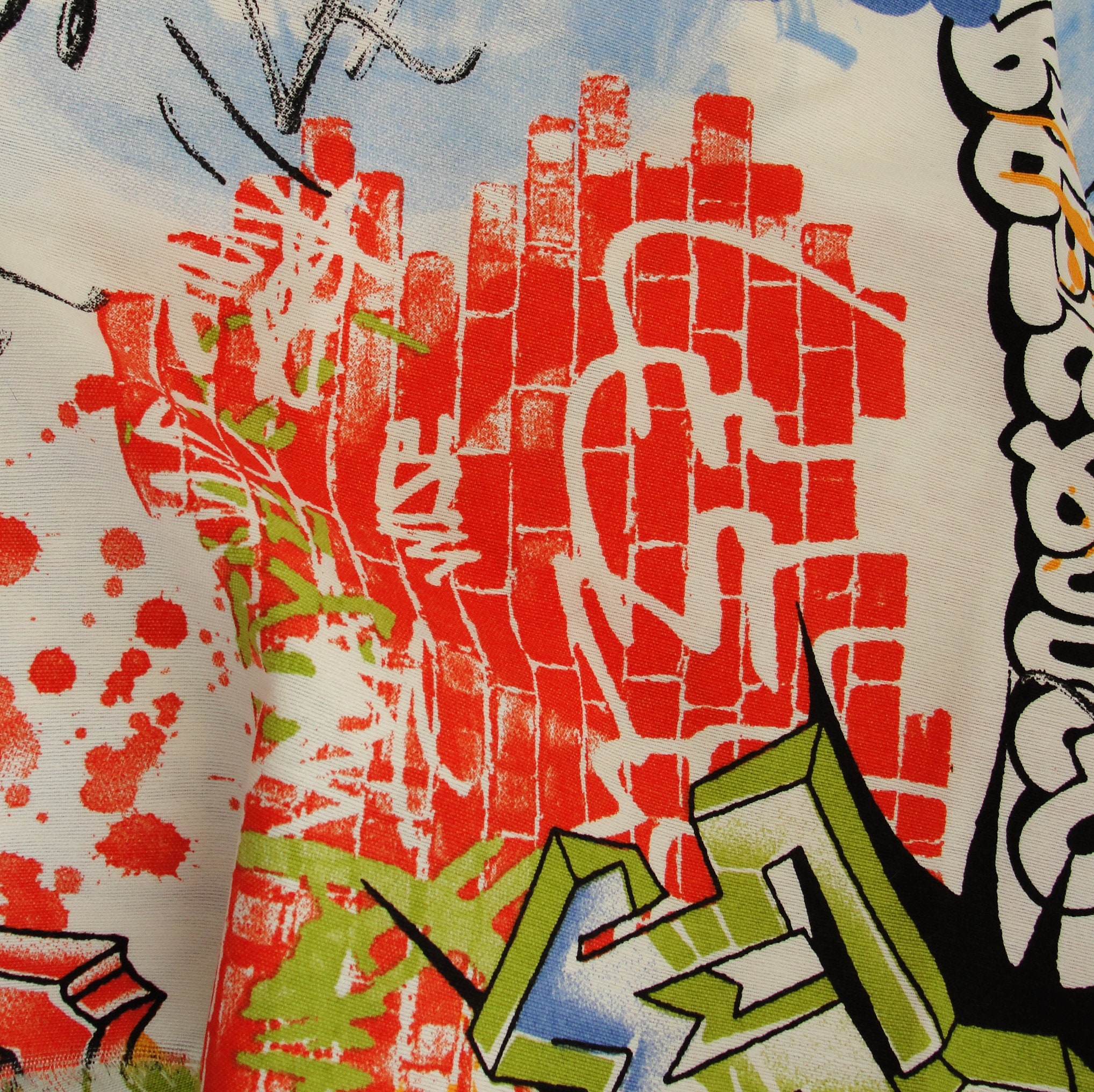 Pop Art Graffiti Abstract Printed Cotton Fabric DOUBLE Width! - Etsy