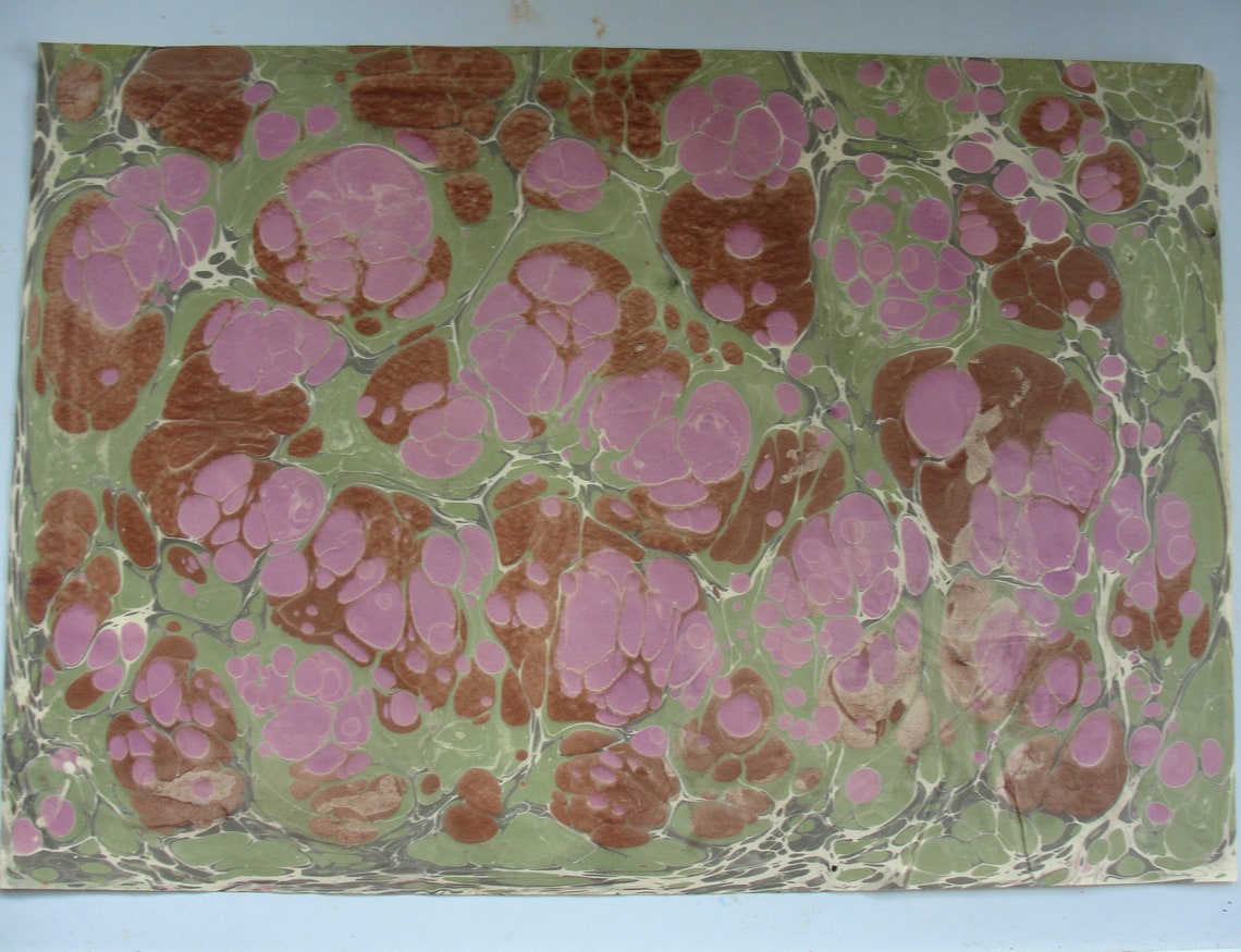 Hand Marbled Paper, Ebru Paper, Turkish Marbled Paper, Bookbinding ...