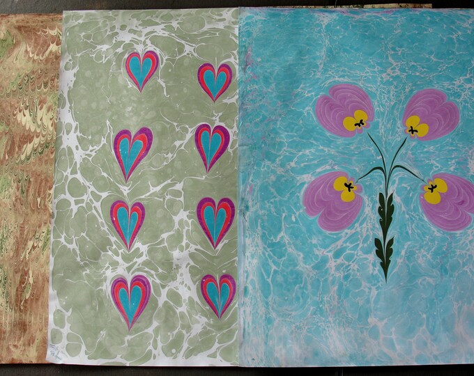 Hand Marbled Paper Ebru Paper Turkish Marbled Paper - Etsy