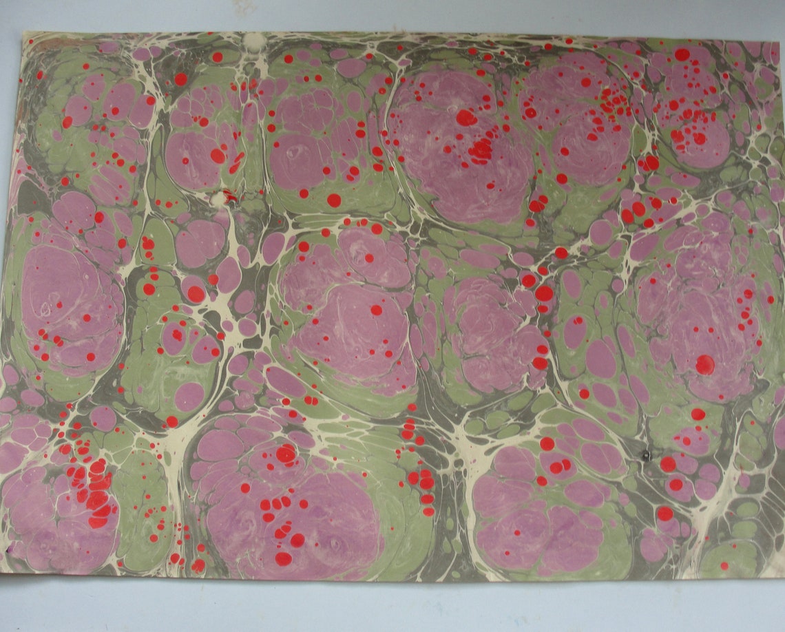 Hand Marbled Paper, Ebru Paper, Turkish Marbled Paper, Bookbinding ...