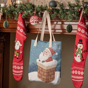 Santa Claus Snow Gazing, Cute Digital Illustration of Santa in a ...