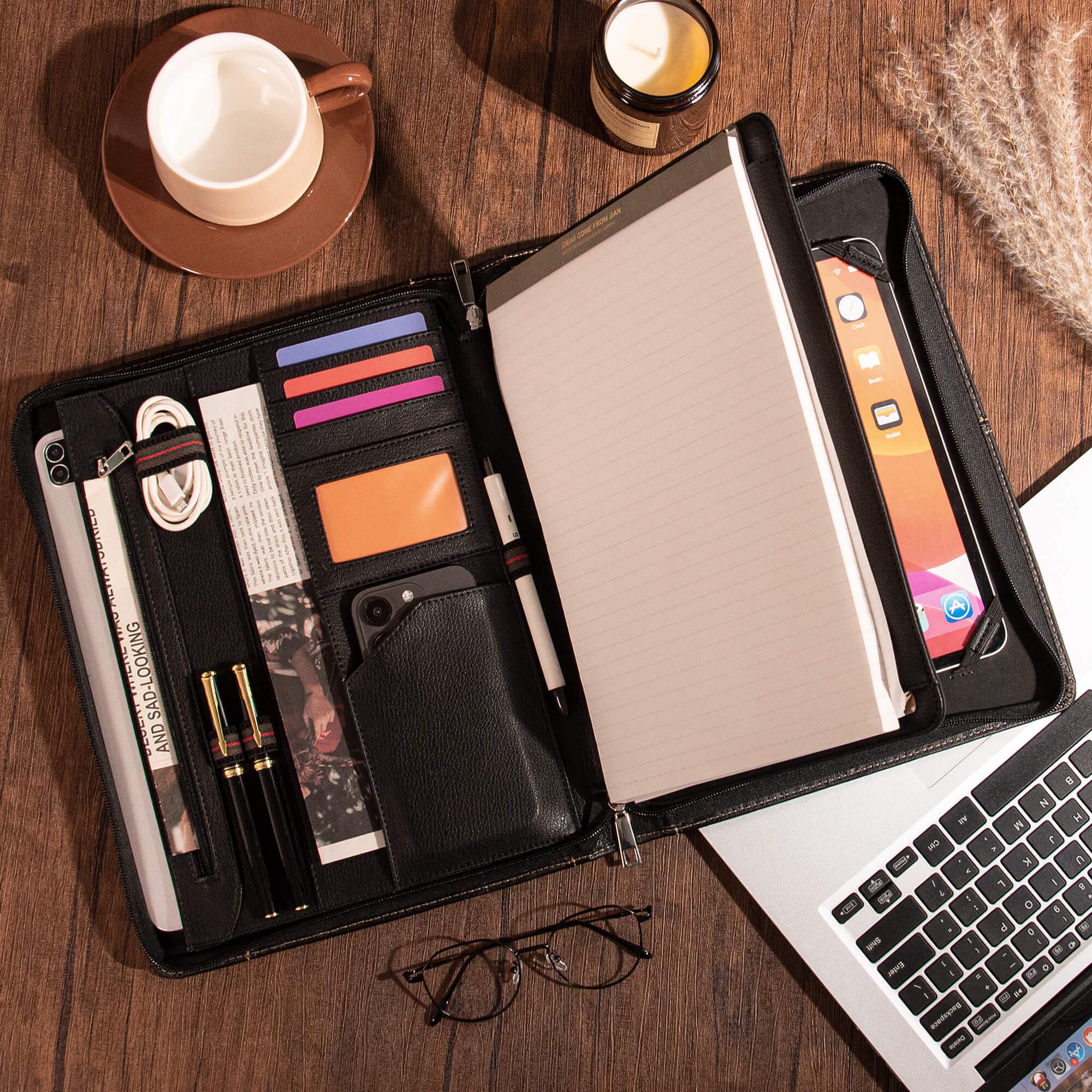 Personalized Leather Portfolio for Men, Genuine Leather Briefcase With ...