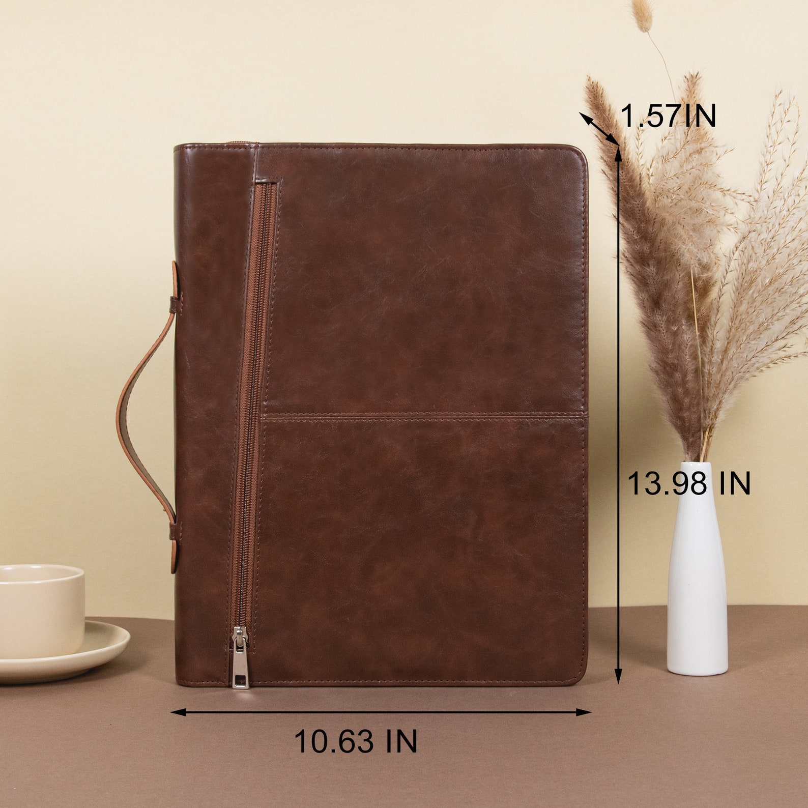 Personalized Colorful PU Leather Portfolio With Handle, A4 Notepad Case ...