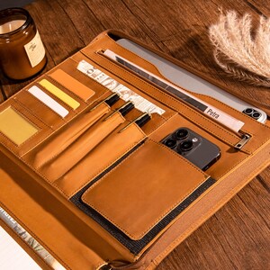 Personalized Leather Portfolio for Men, Genuine Leather Briefcase With ...