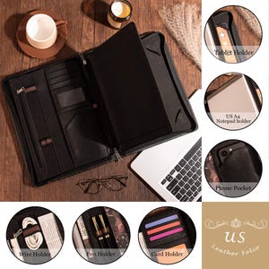 Personalized Leather Portfolio for Men, Genuine Leather Briefcase With ...