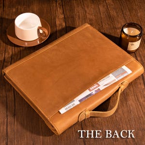 Personalized Leather Portfolio for Men, Genuine Leather Briefcase With ...
