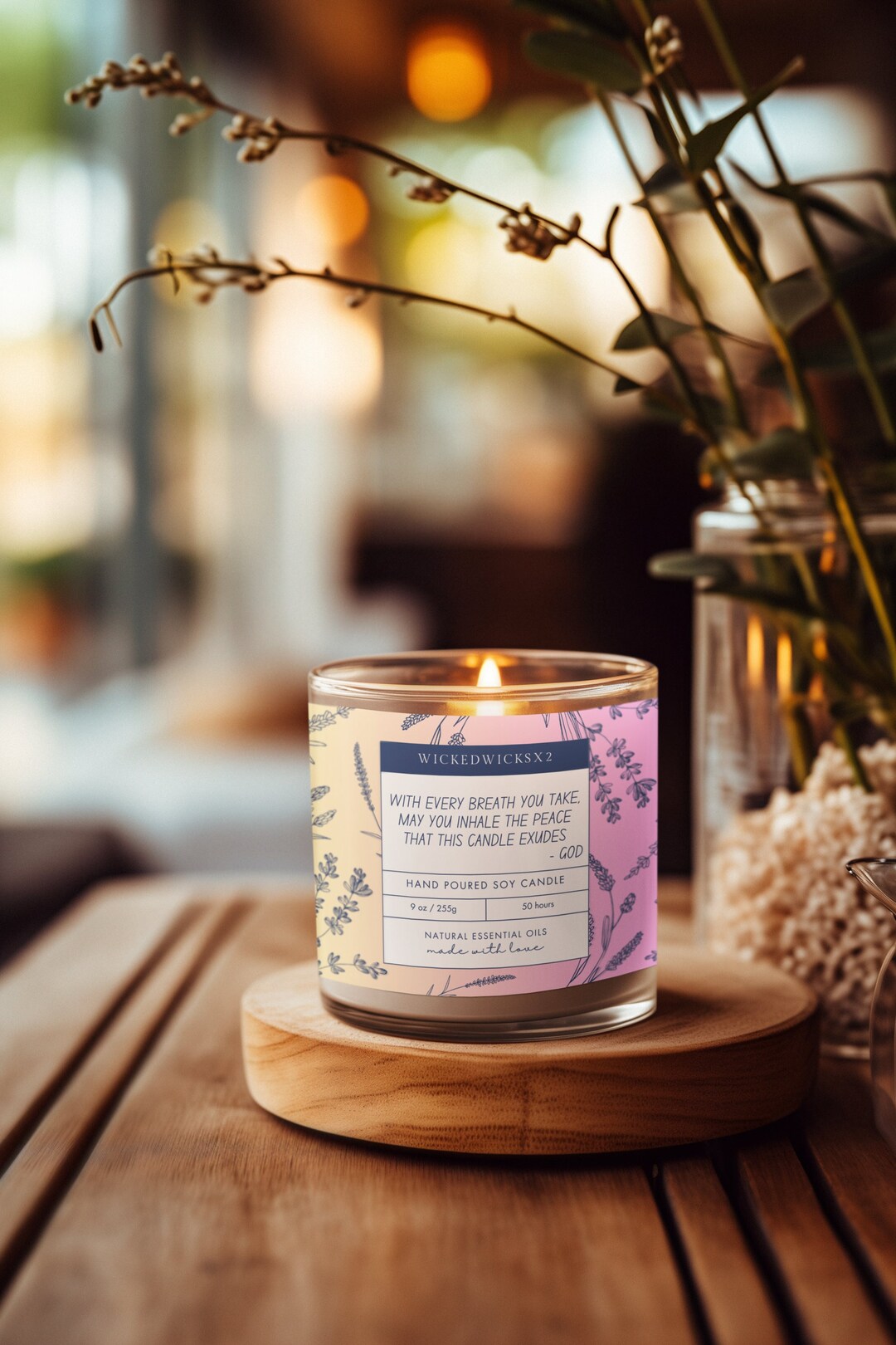 Inhale Peace Every Breath Candle, Christian Candle, Godly Gift, Peace ...