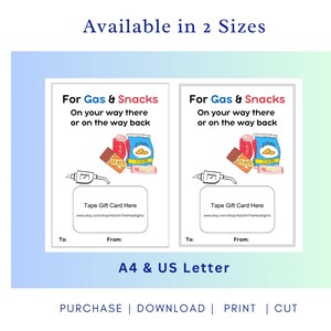 Printable Gas Station Gift Card Holder, Gas Gift Card, Gift Card Holder ...