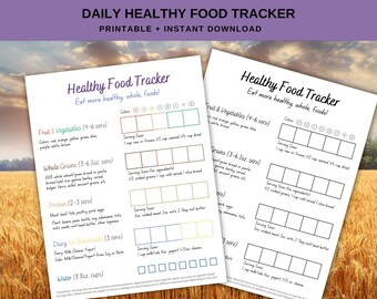 Printable Healthy Eating Tracker, Healthy Food Tracker, Food Diary ...