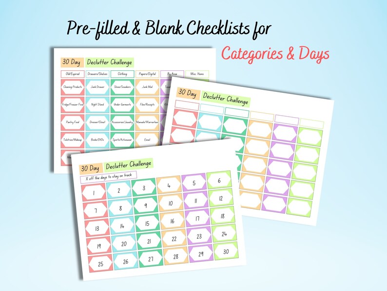30 Day Declutter Challenge Bundle Editable & Printable - Etsy